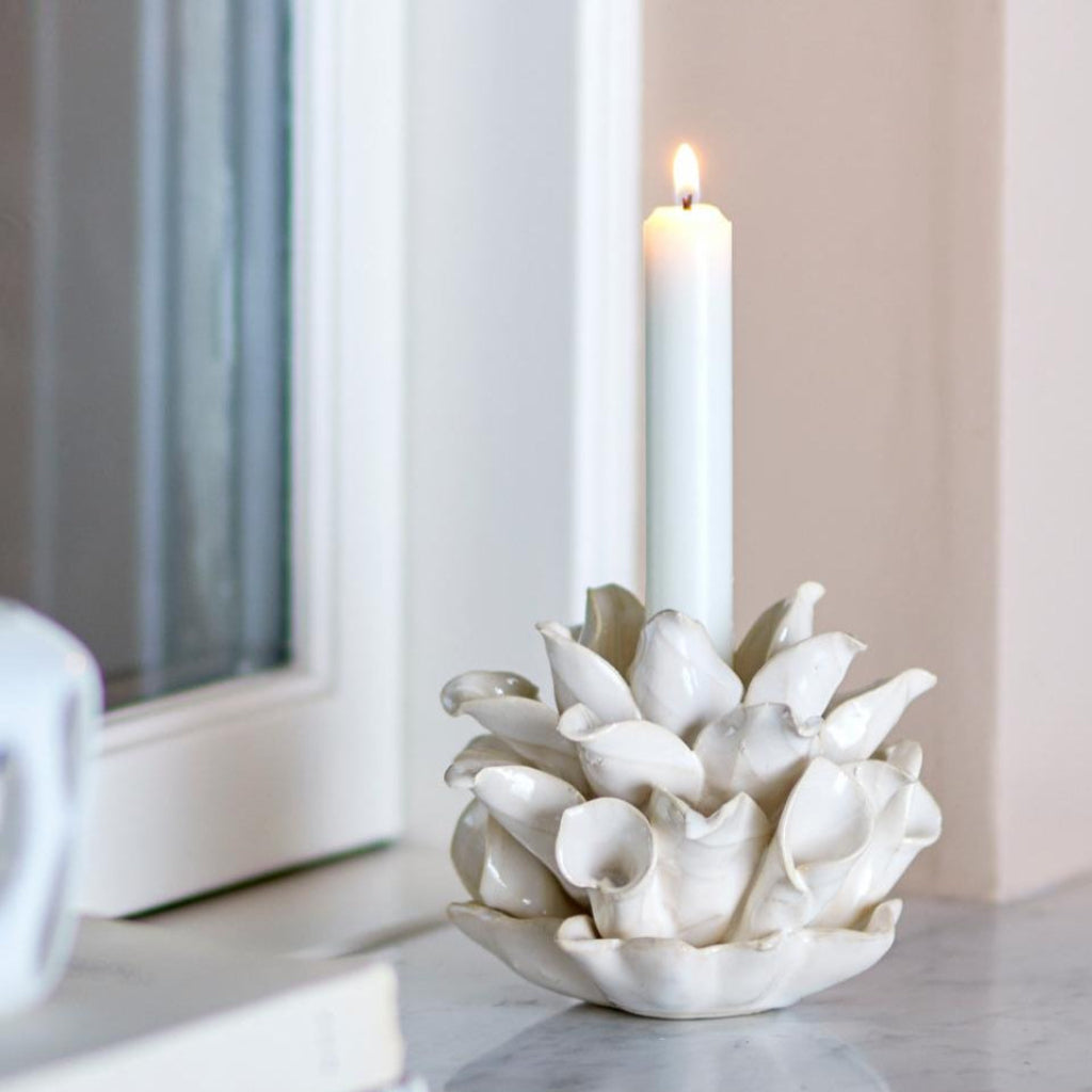 Phyllis Candle Holder - White