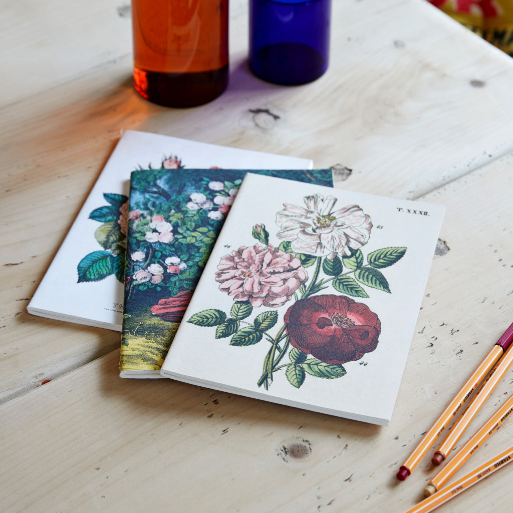 John Derian Set of Three Notebooks - Everything Roses