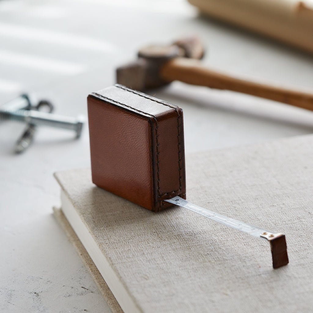 Leather Cased 2m Tape Measure. Personalise with up to 6 characters