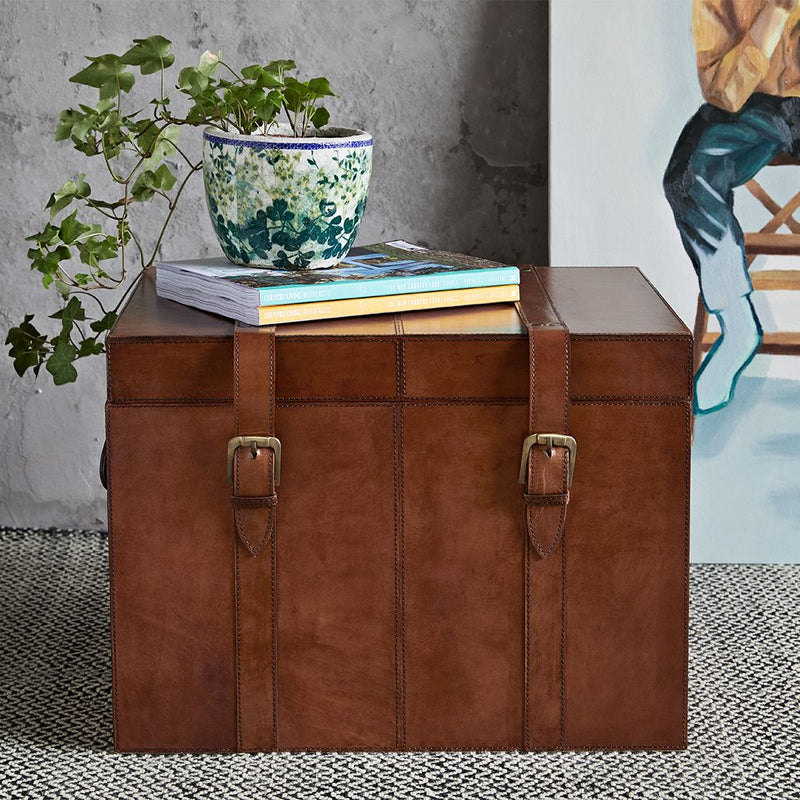 Leather Storage Trunks. Investment Pieces. Five Sizes. Side Table.