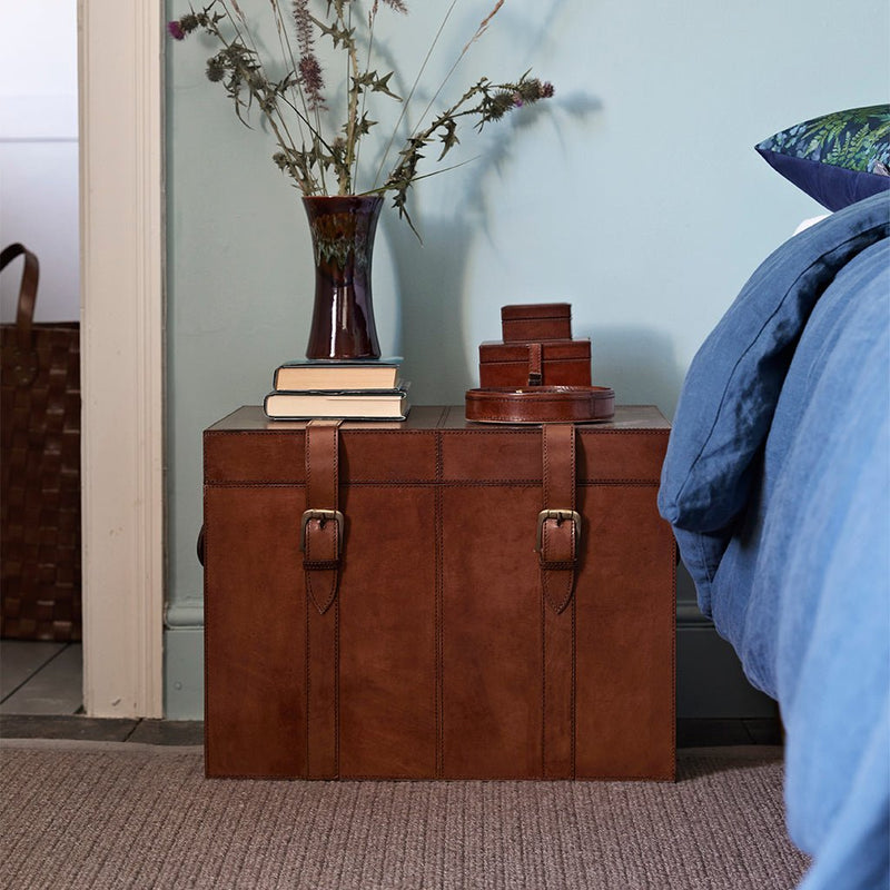Leather Storage Trunks. Investment Pieces. Five Sizes. Side Table.