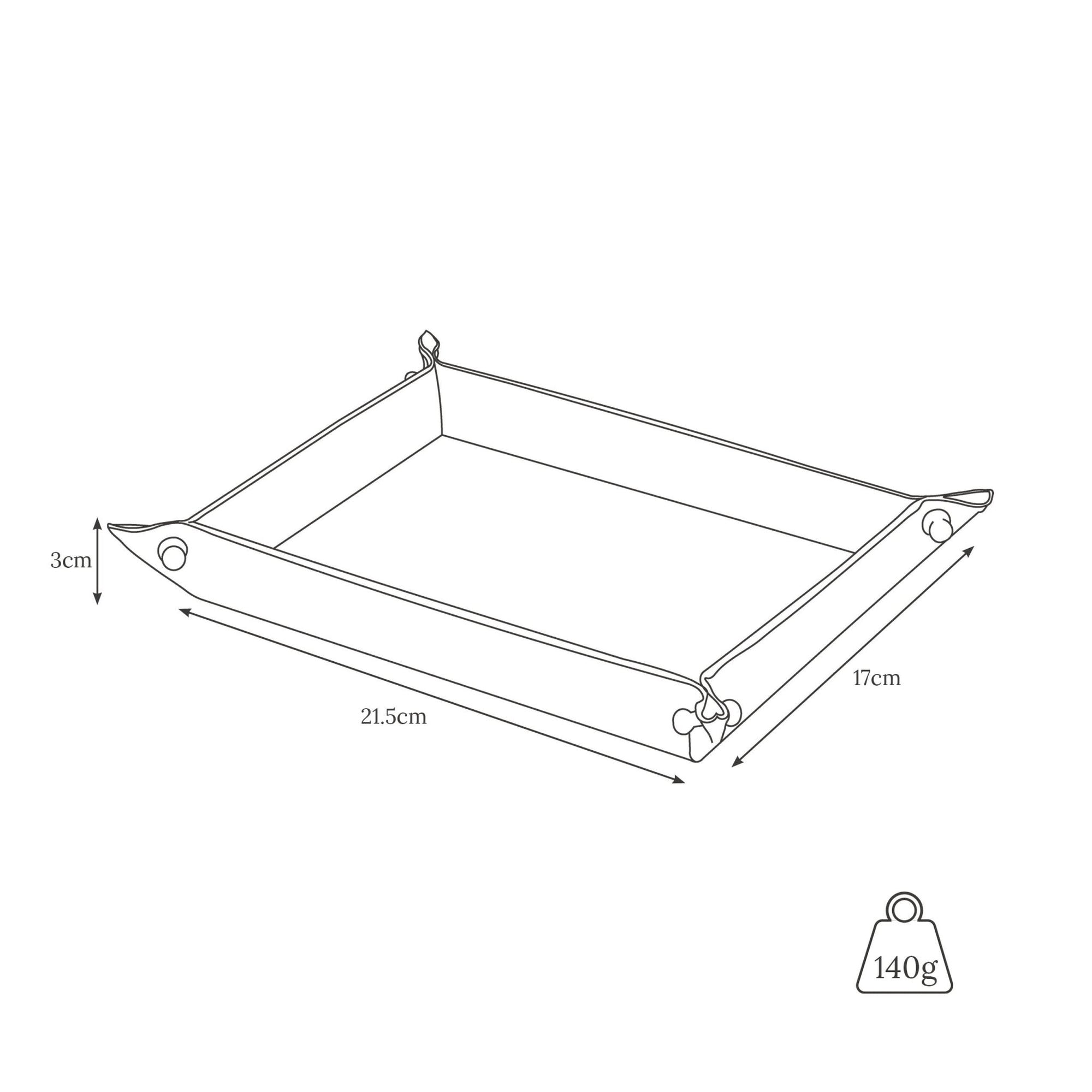 Leather Cointray. Personalise in centre. Corner studs. Neat storage