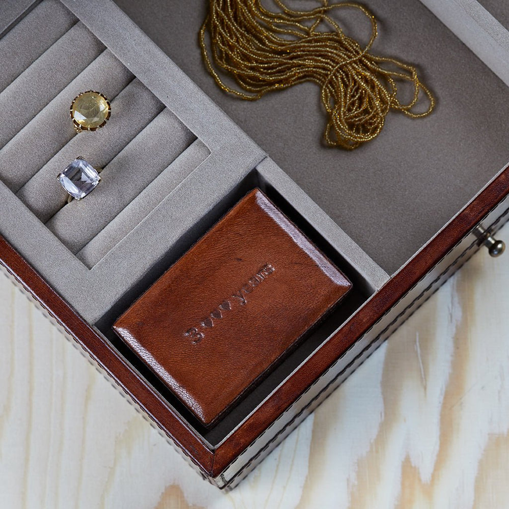 Leather Jewellery Box. Necklace drawer. Mirror. Celebrate an event