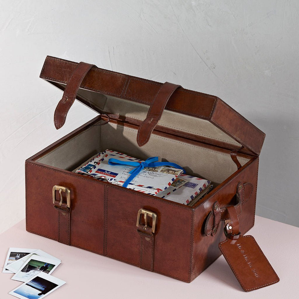 Leather Keepsake Trunk. For momentos and documents. Range of sizes