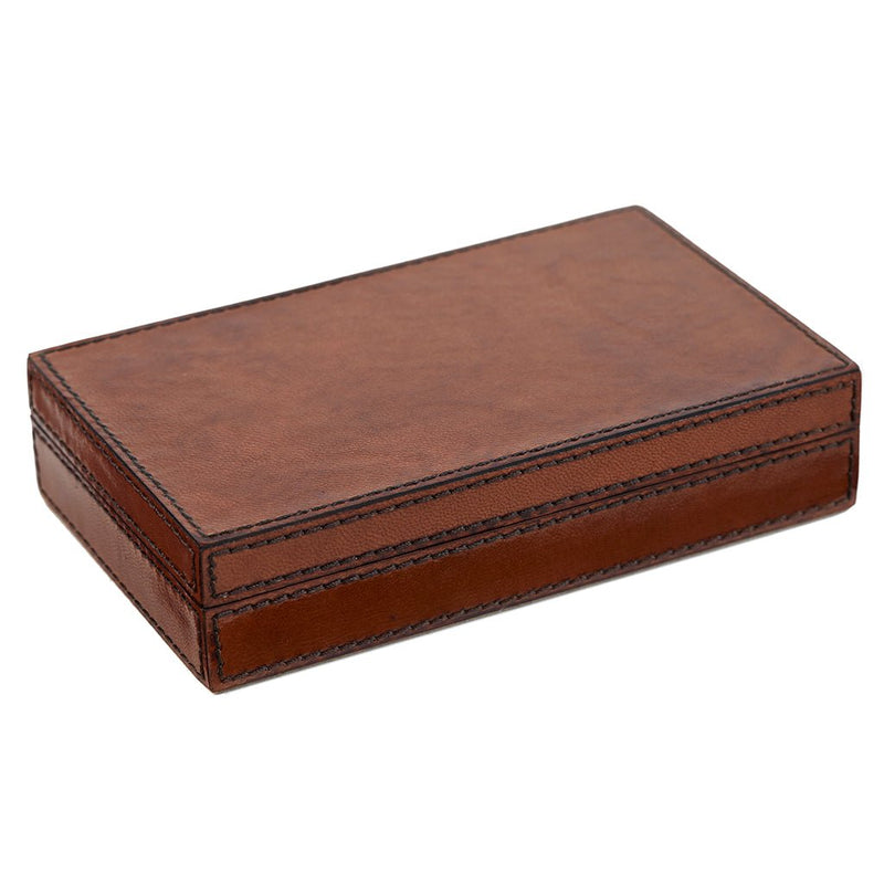 Personalised Leather Playing Card and Dice Box. includes cards dice