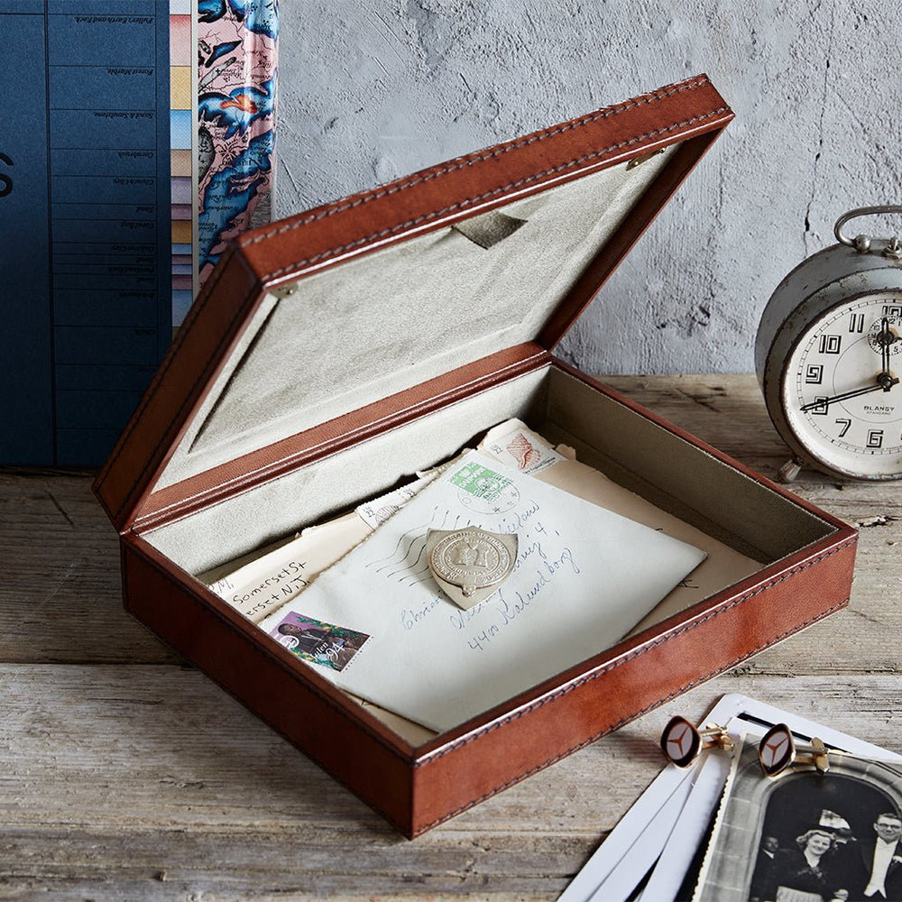 Leather Photo Memorabilia Box