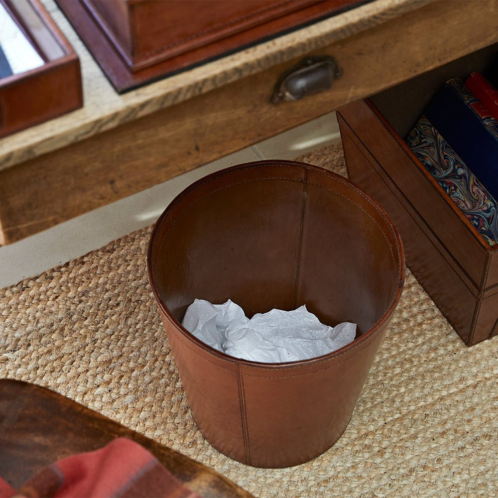 Office Storage such as a leather box file, a leather letter rack