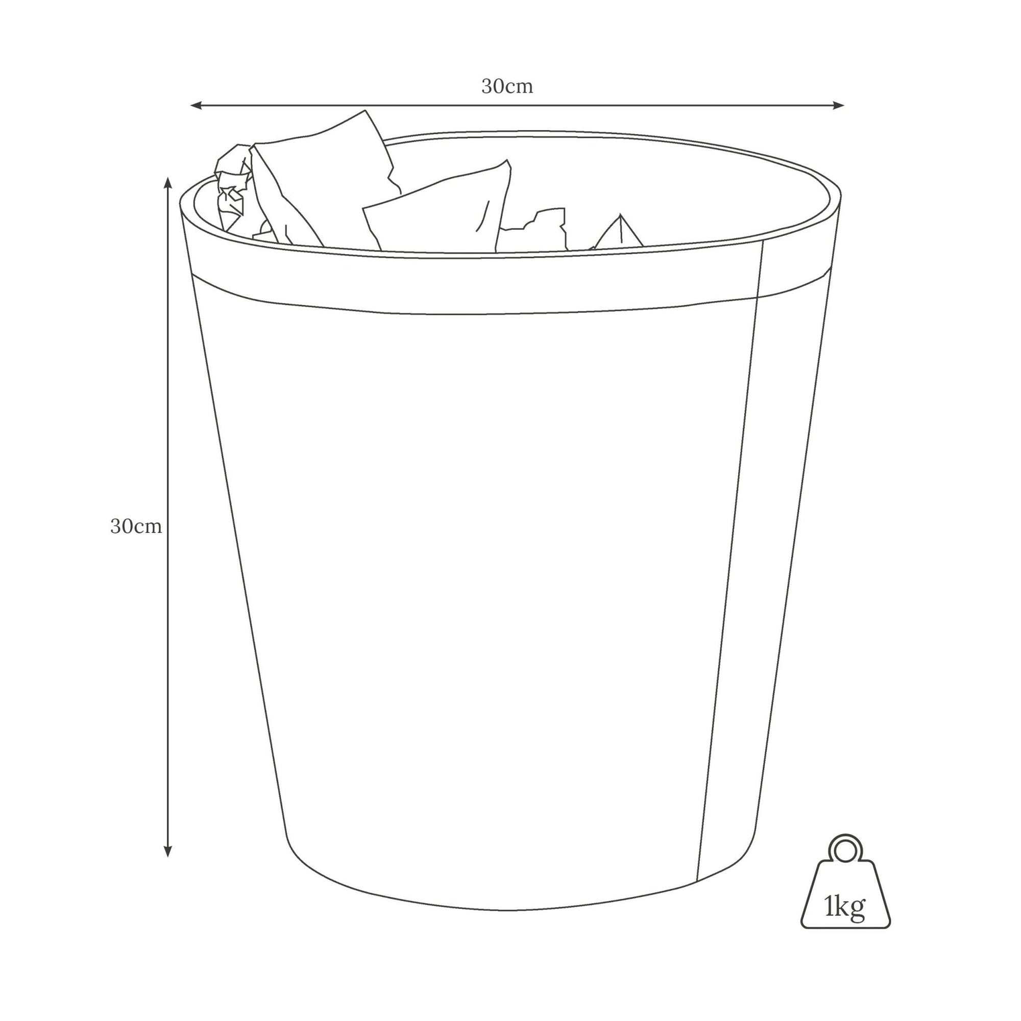 Leather Bound Paper Bin. Smarten home office. Feature stitching.