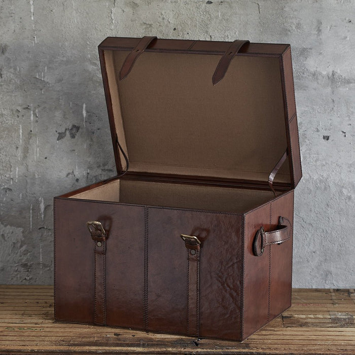 Leather Storage Trunks. Investment Pieces. Five Sizes. Side Table.